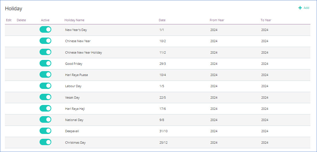 How To Setup Company Holiday Calendar – Knowledge Base | Financio
