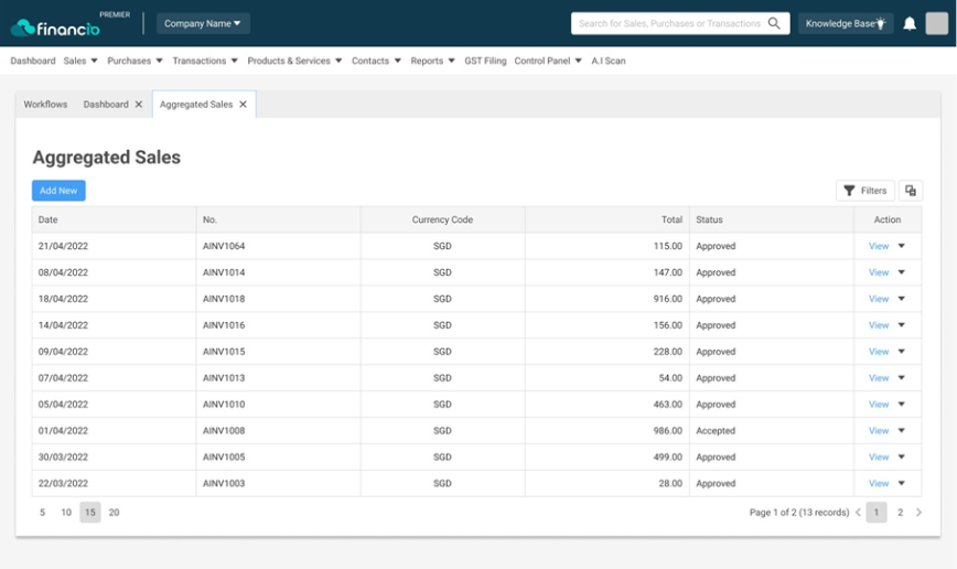 Send Sales Invoice / Credit Note / Aggregated Invoice to IRAS via ...
