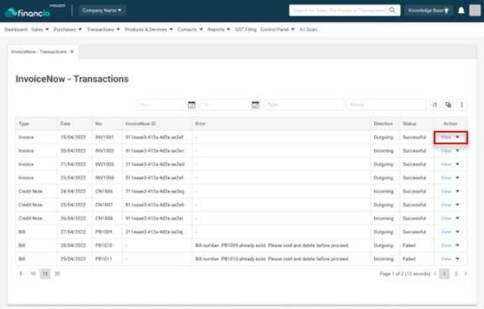 View and Reconcile E-Invoice Transactions in Financio – Knowledge Base ...