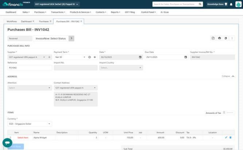 Send Purchase Bills / Debit Notes / Aggregated Bills to IRAS via ...